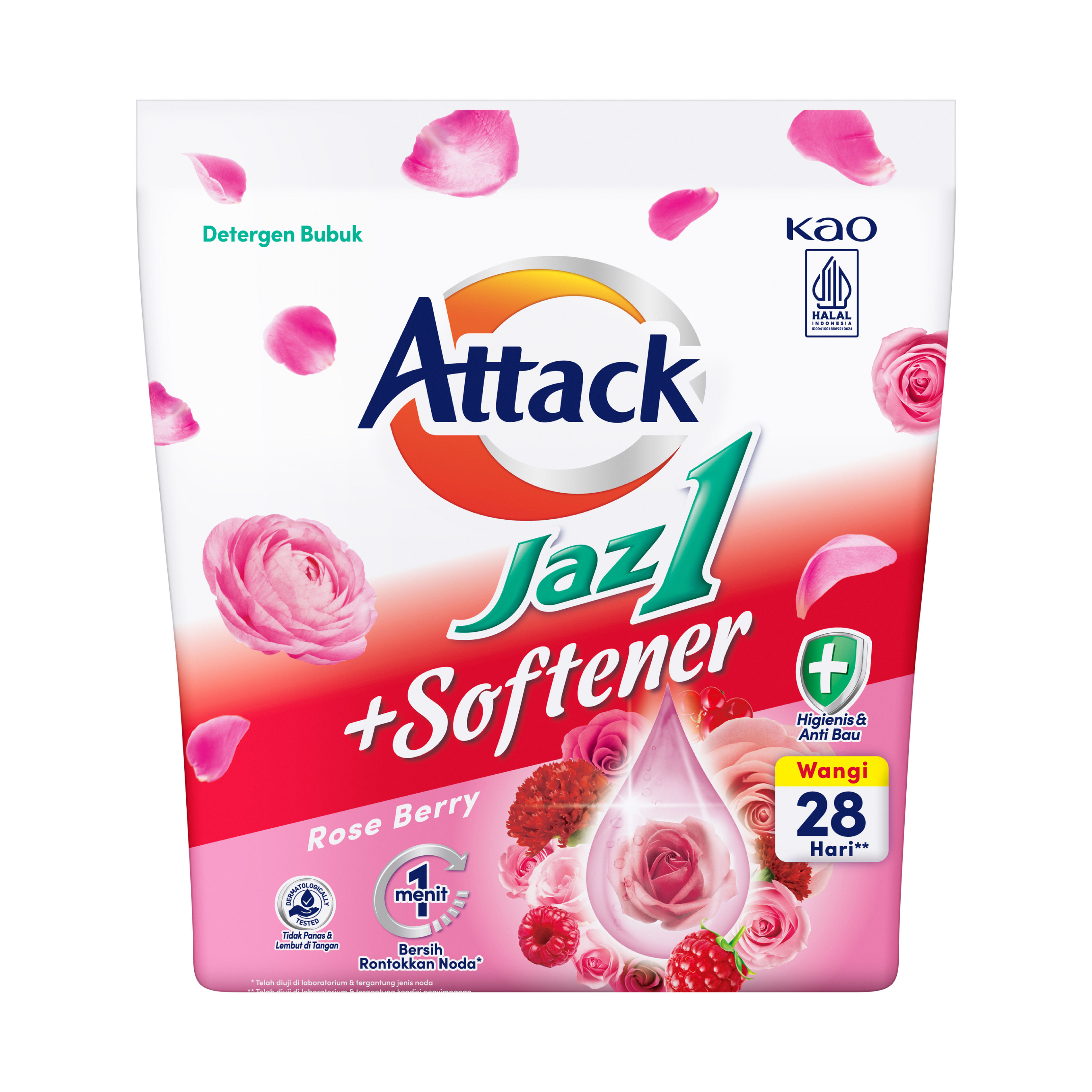 Kao Indonesia | Katalog Produk | Attack Jaz1 +Softener Rose Berry 750g