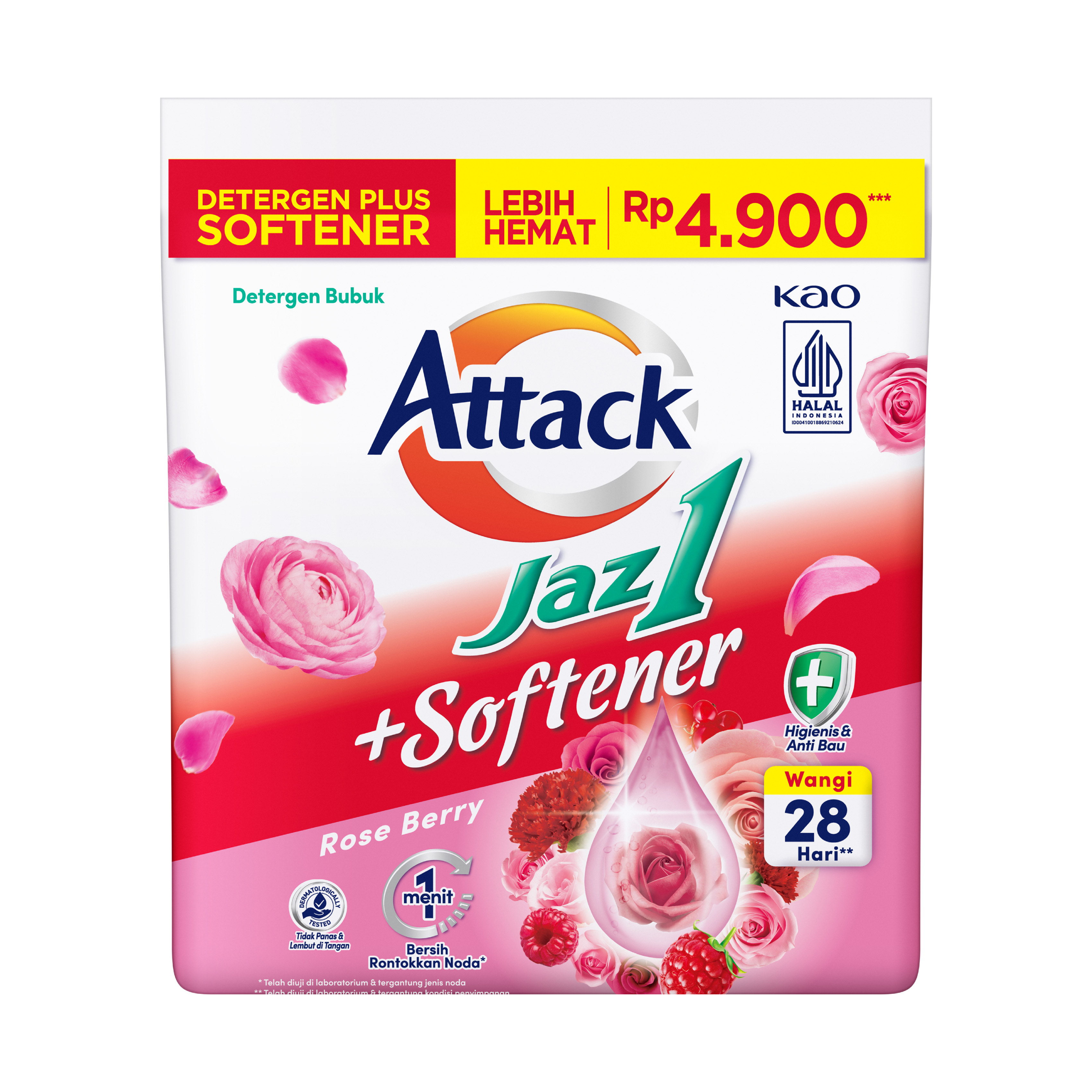 Kao Indonesia | Katalog Produk | Attack Jaz1 +Softener Rose Berry 200g