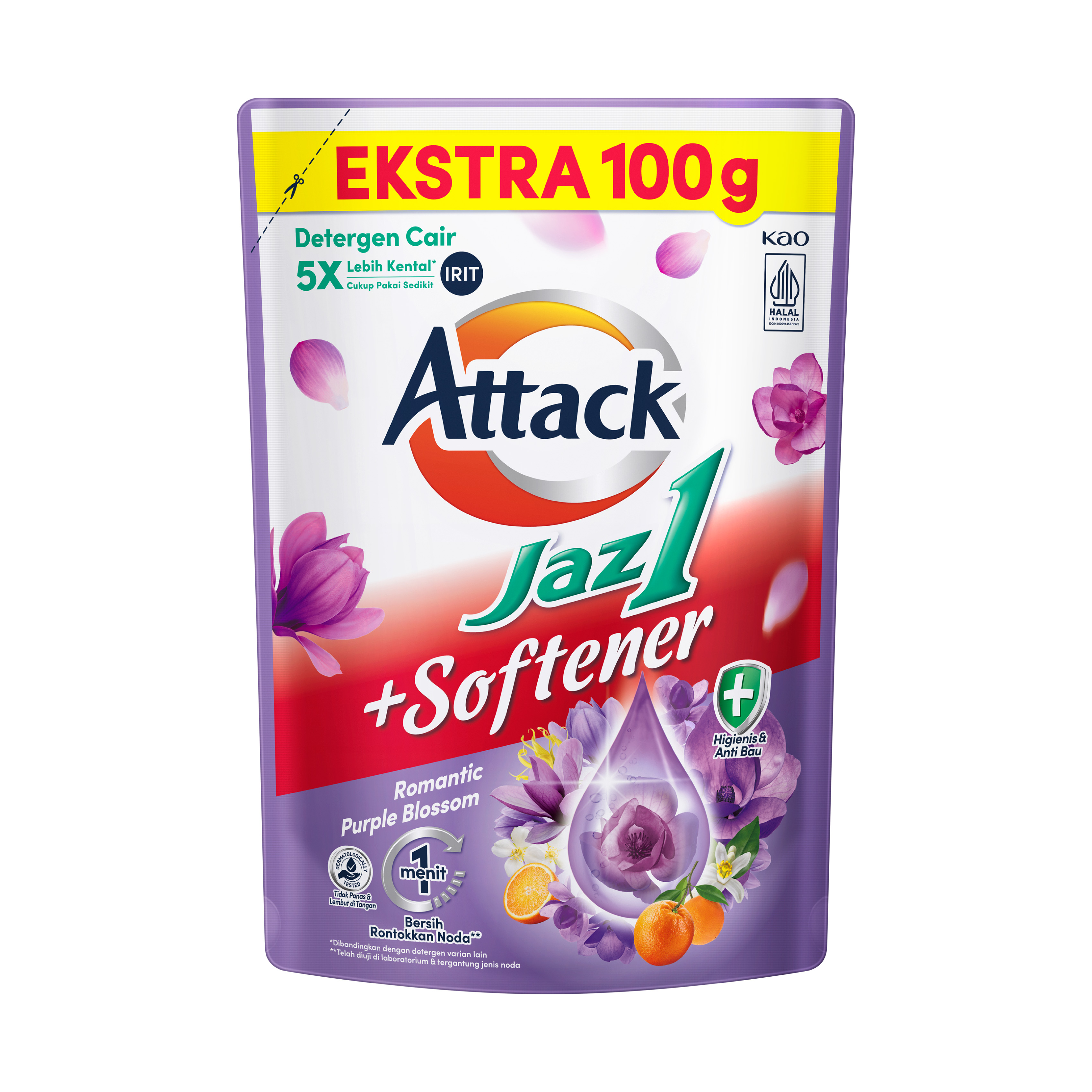 Kao Indonesia | Katalog Produk | Attack Jaz1 +Softener Romantic Purple ...