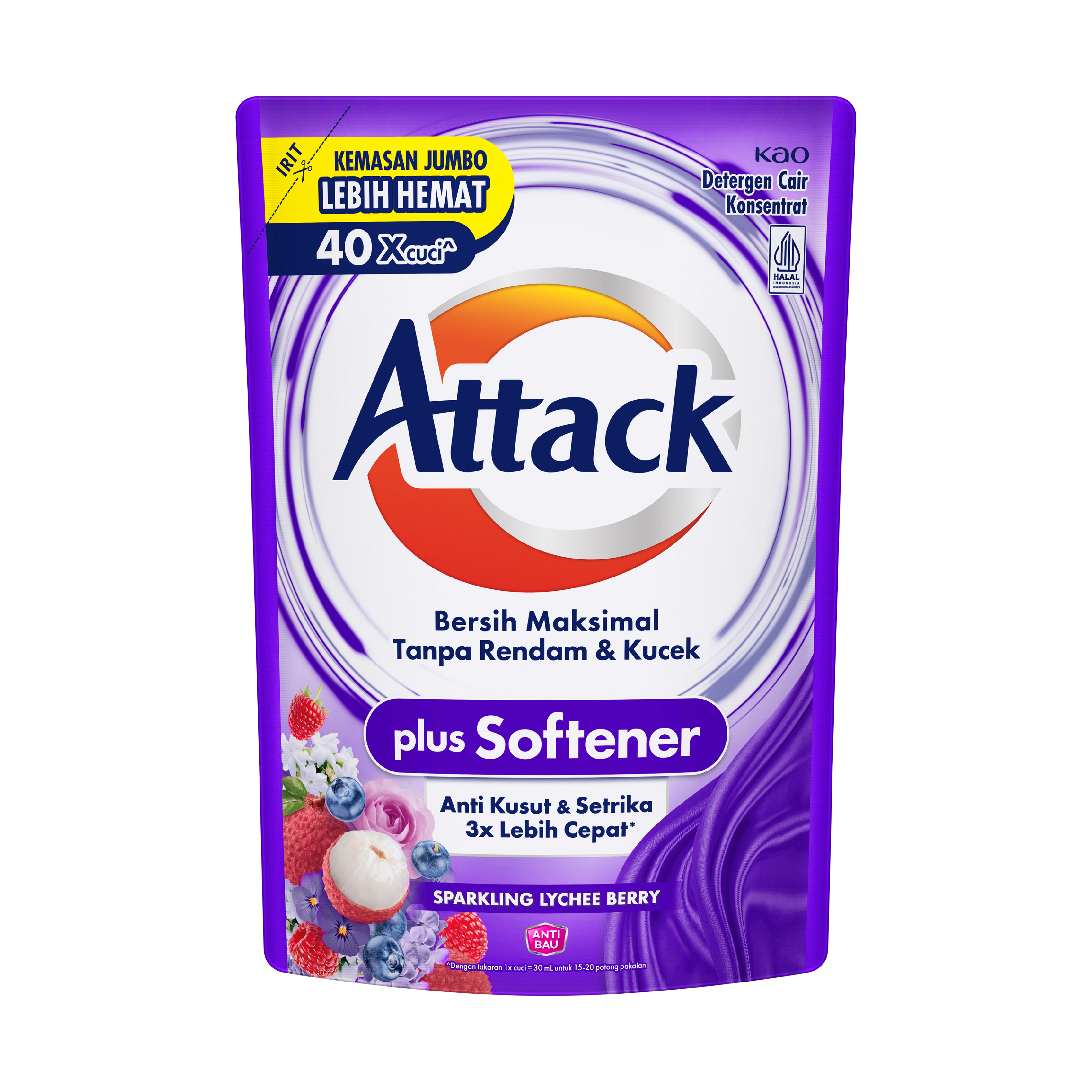 Kao Indonesia | Katalog Produk | Attack Plus Softener Sparkling Lychee ...