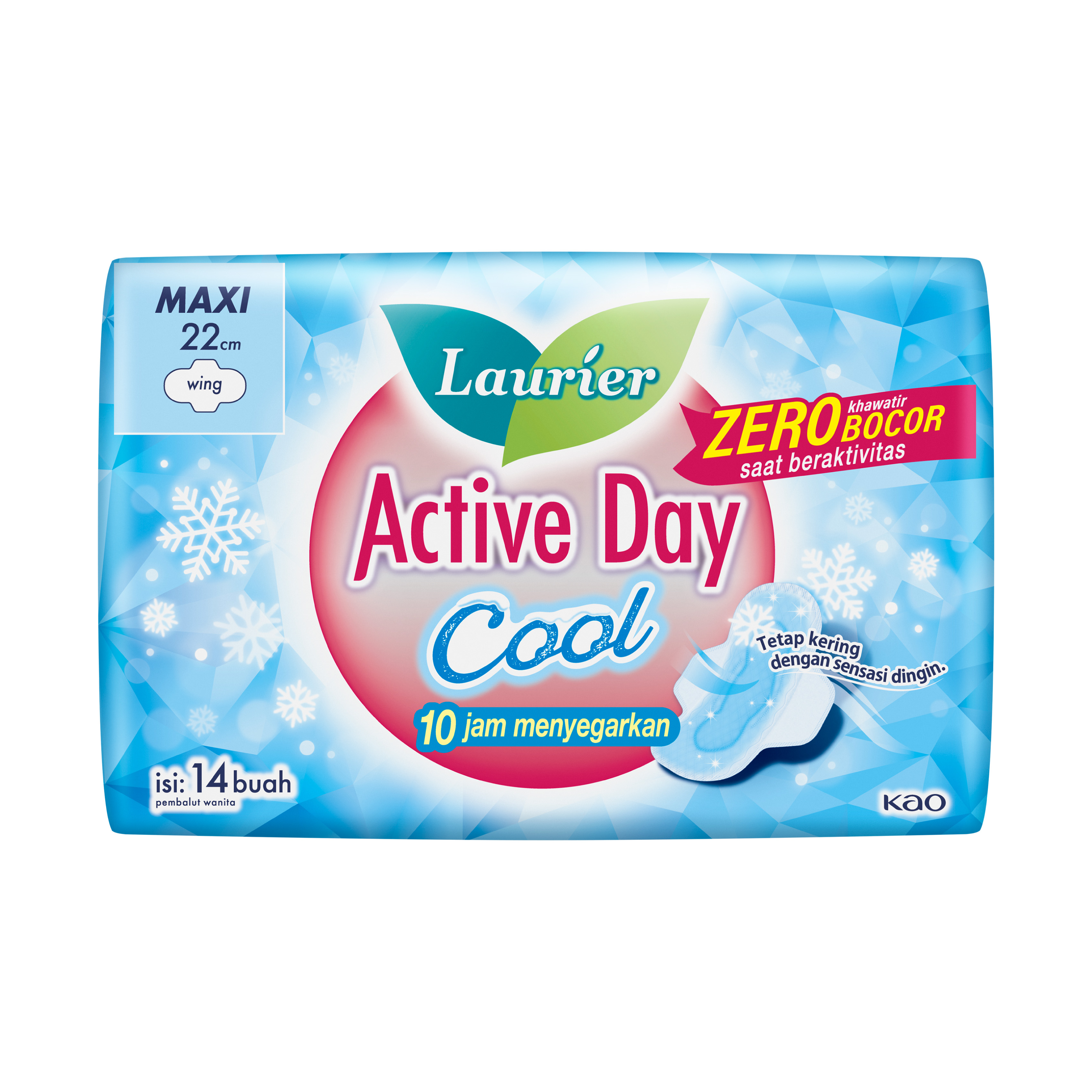 Kao Indonesia | Katalog Produk | Laurier Active Day Cool 22cm - 14pcs
