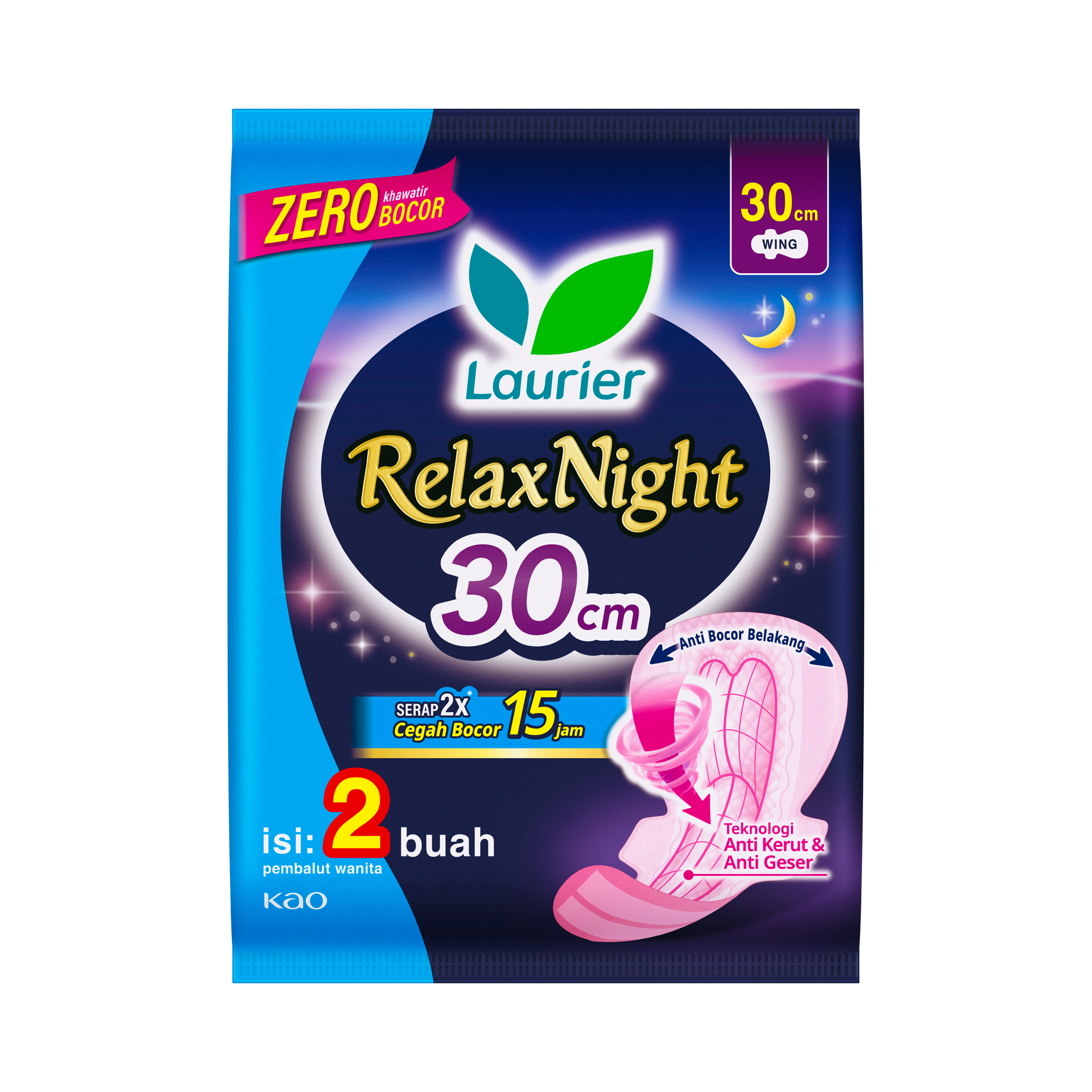 Kao Indonesia | Katalog Produk | Laurier Relax Night 30cm - 2s