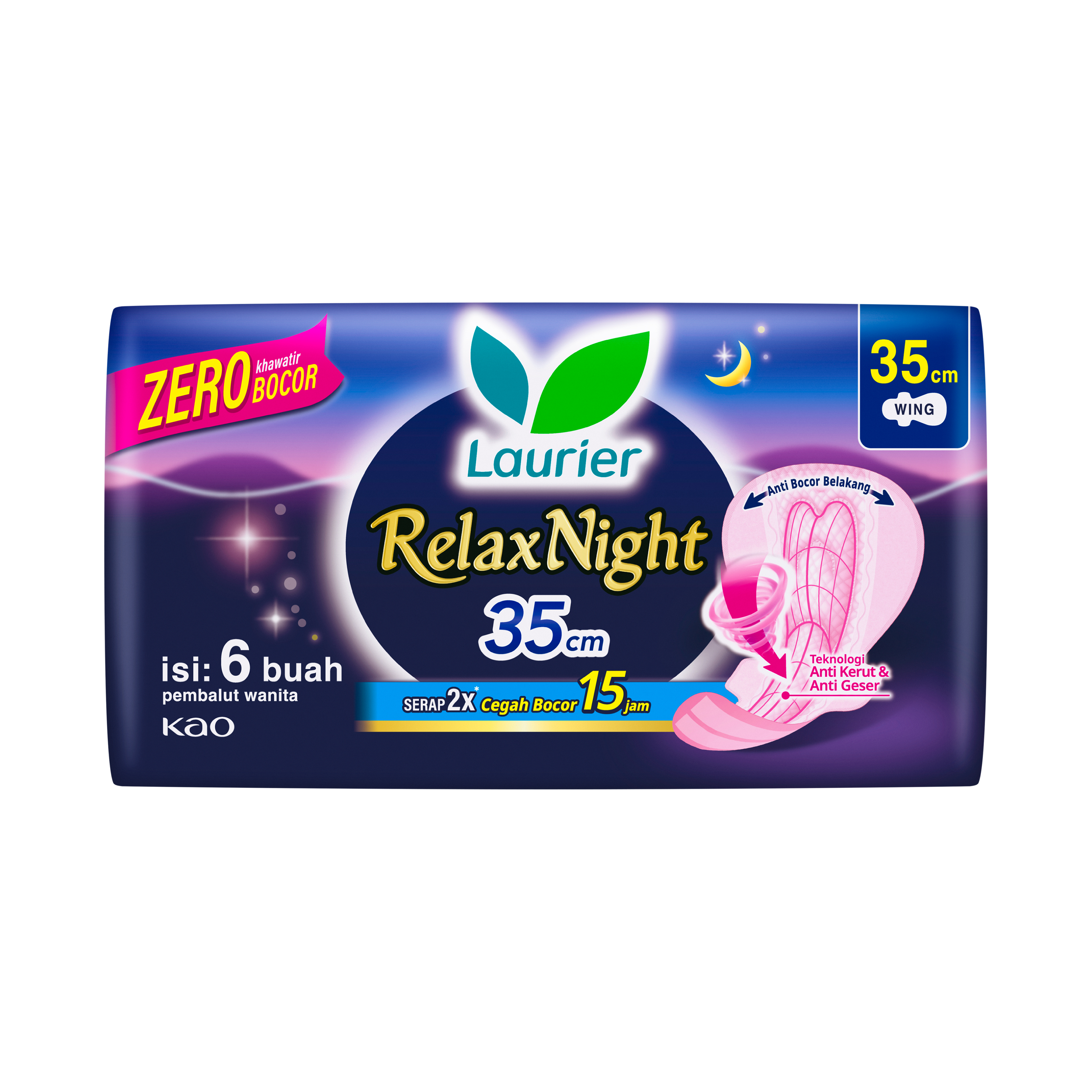 Kao Indonesia | Katalog Produk | Laurier Relax Night 35cm - 6s