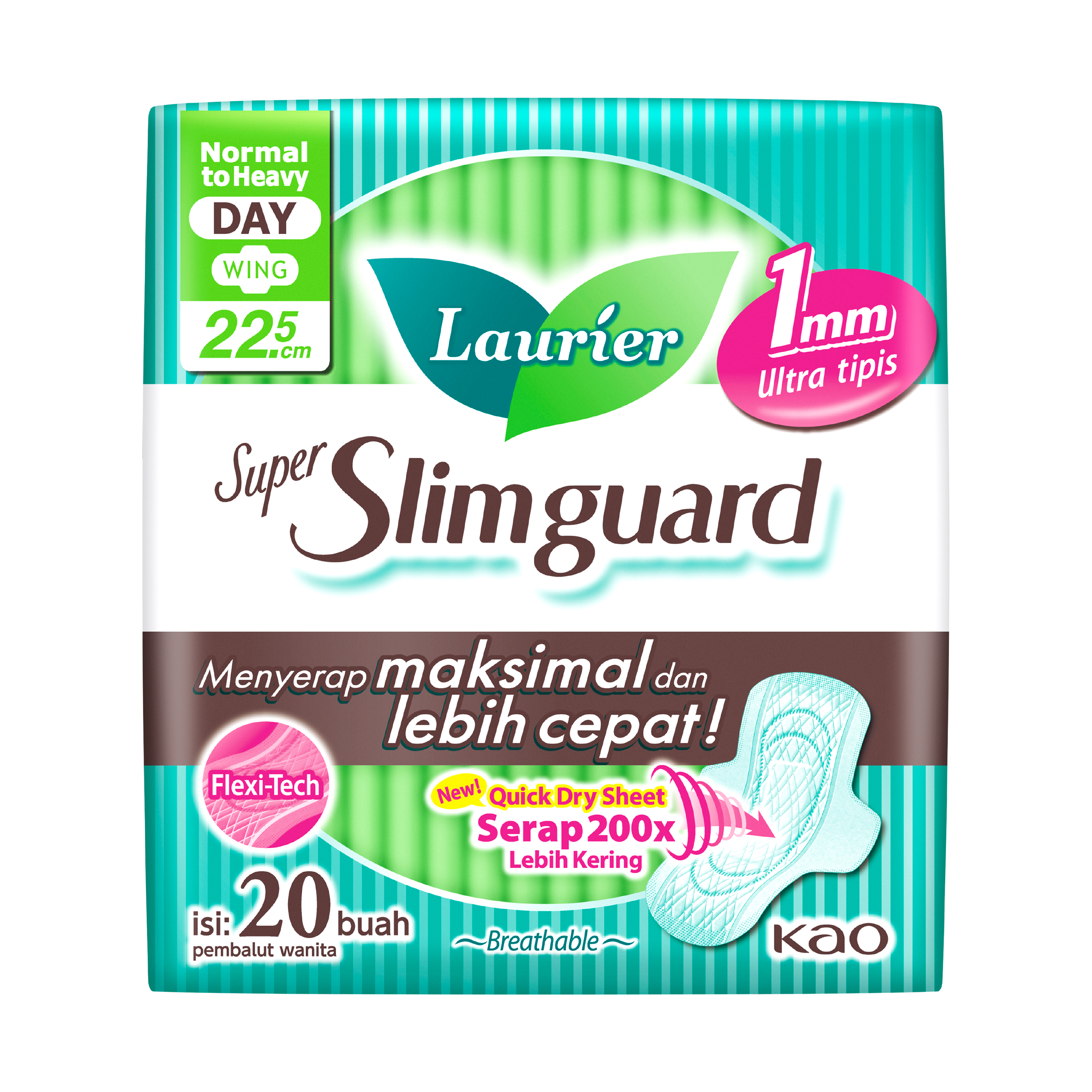 Kao Indonesia | Katalog Produk | Laurier Super Slimguard Day 22.5cm - 20s