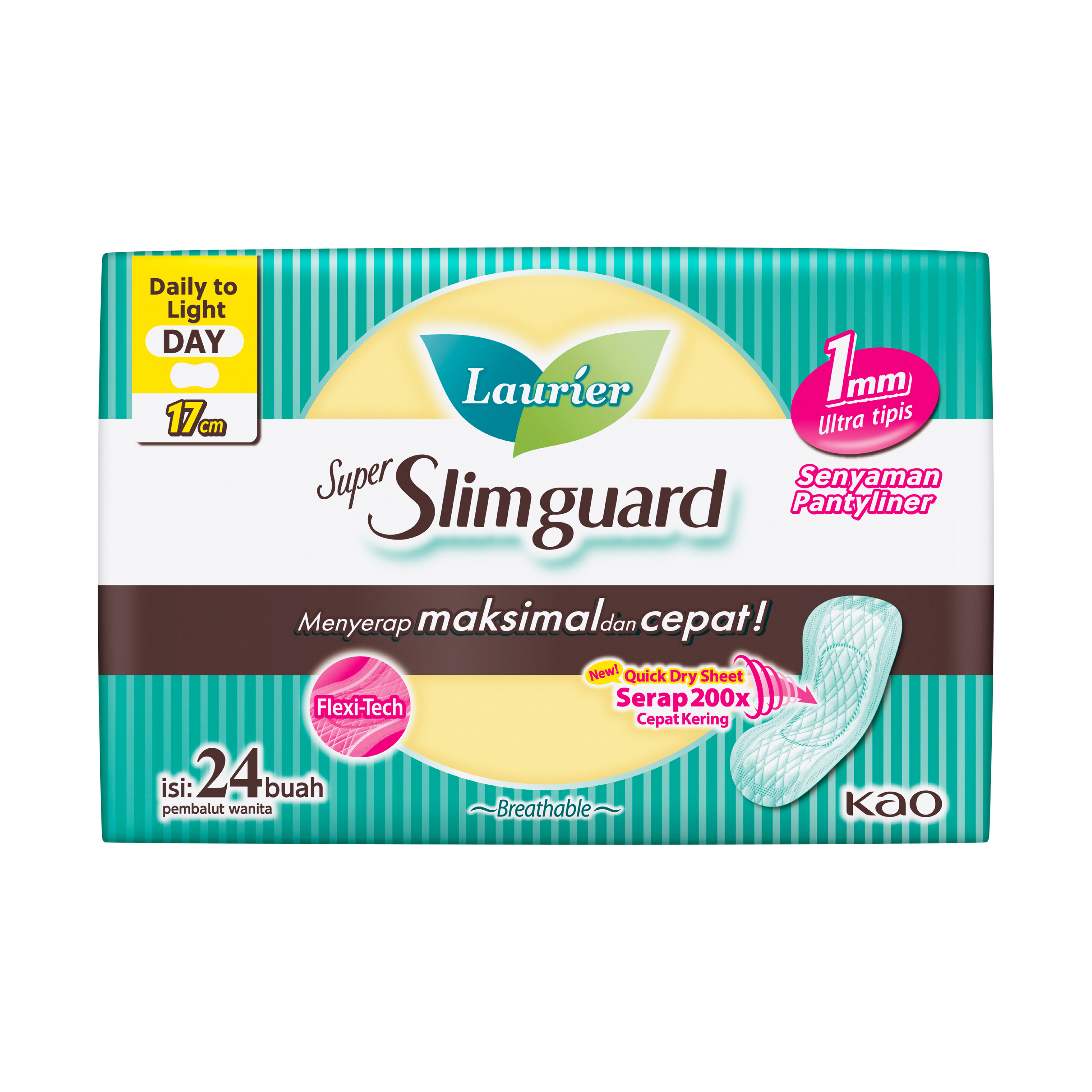 Kao Indonesia | Katalog Produk | Laurier Super Slimguard Day 17cm - 24pcs