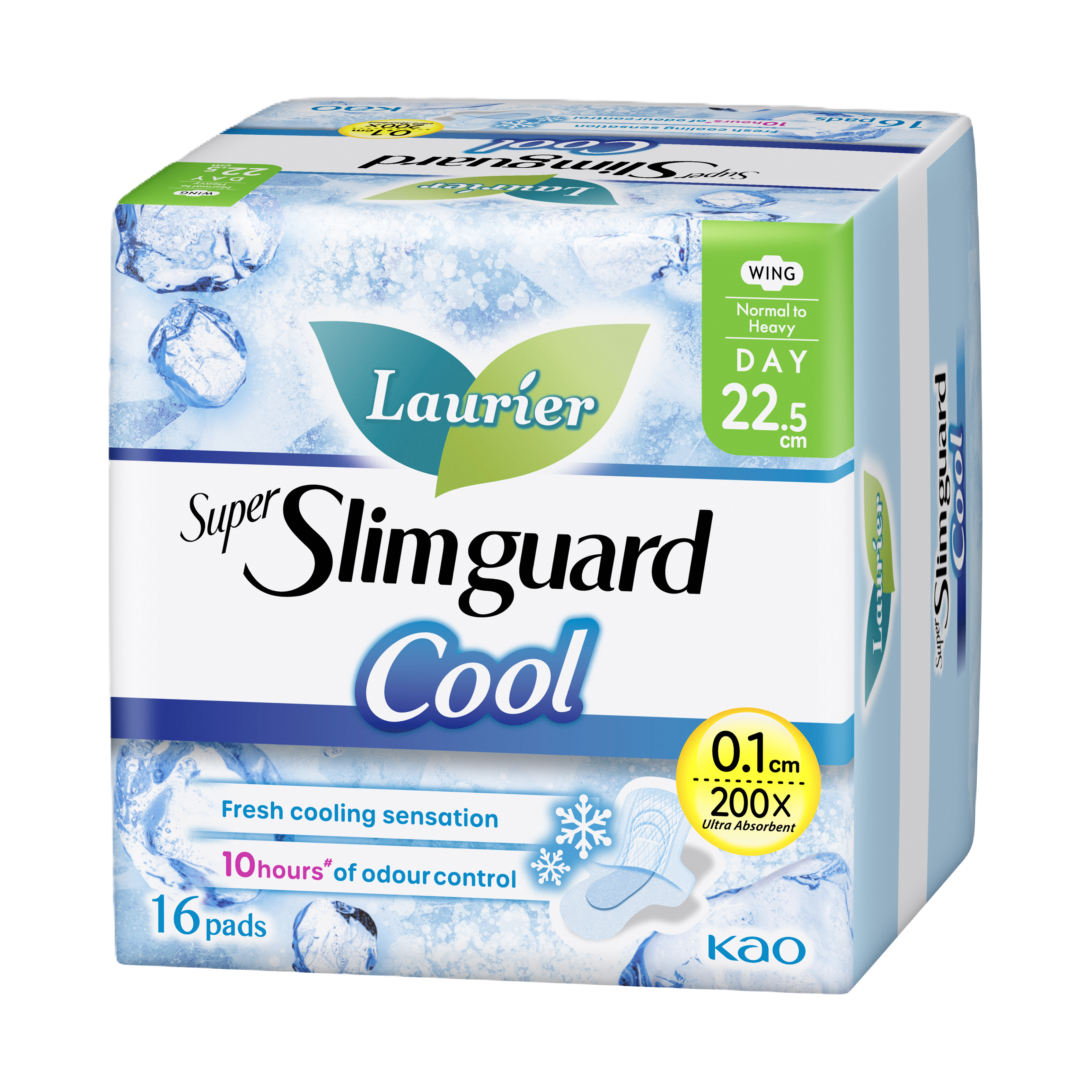 Kao Malaysia | Product Catalogue | Laurier Super Slimguard Cool 22.5cm 16s